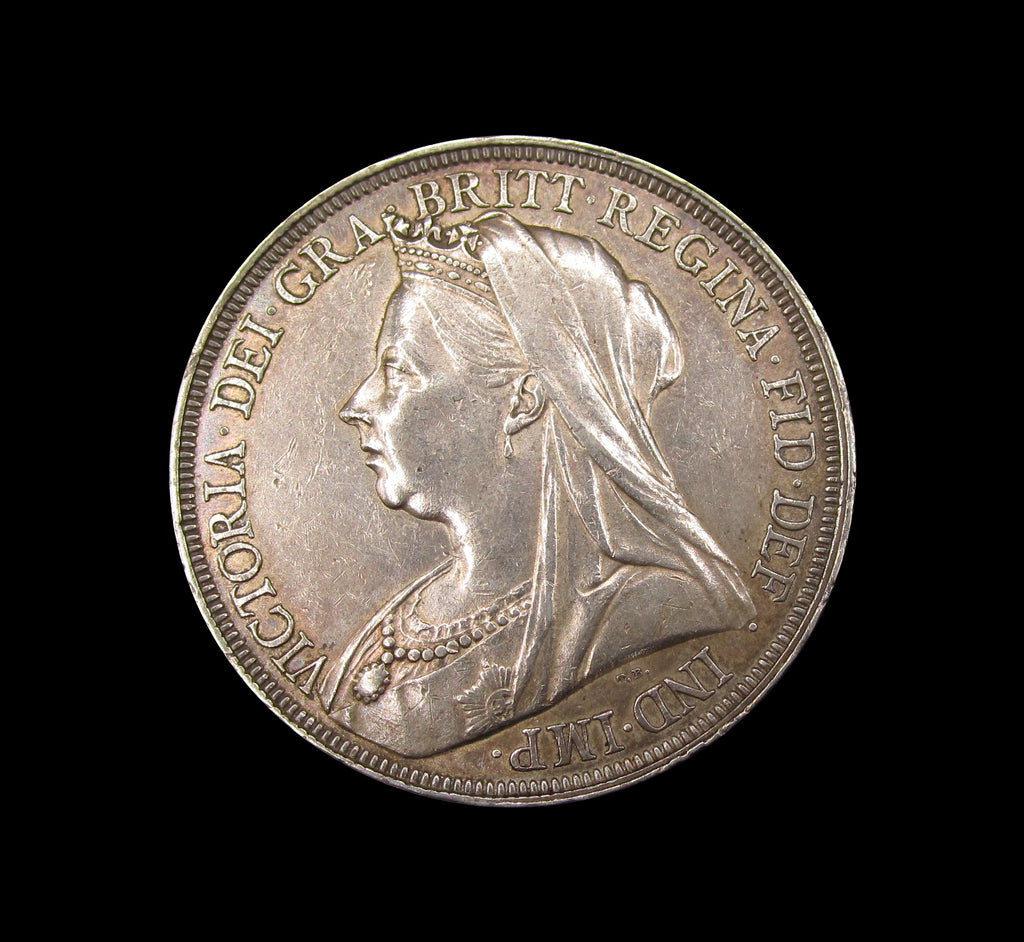 Victoria 1897 Crown - LXI Edge - VF – Coopers Coins