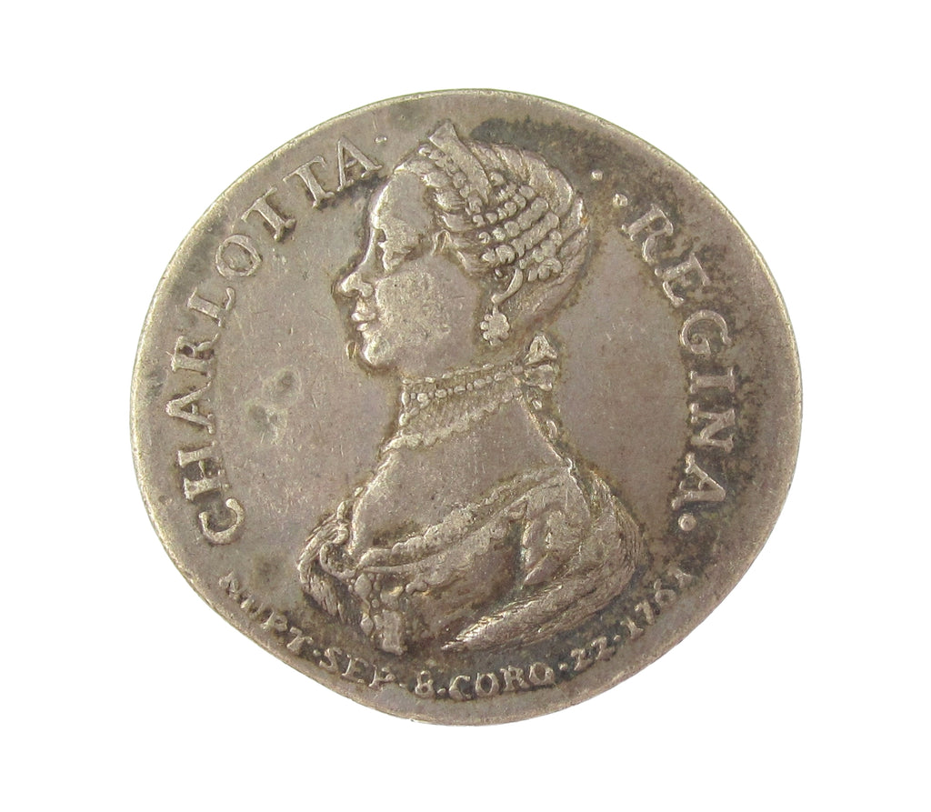 1761 George III & Charlotte Coronation 27mm Silver Medal – Coopers Coins