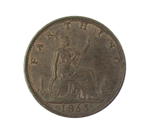 Victoria 1863 Farthing - EF – Coopers Coins