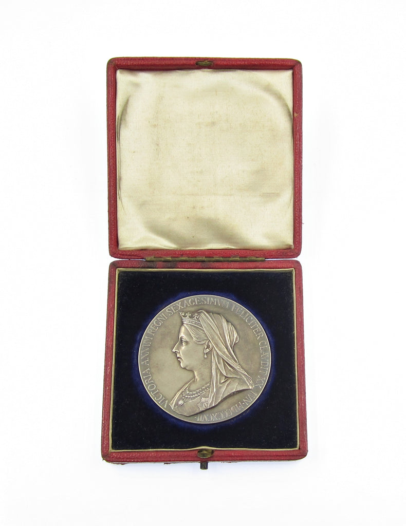 1897 Victoria Diamond Jubilee 56mm Silver Medal - Cased – Coopers Coins