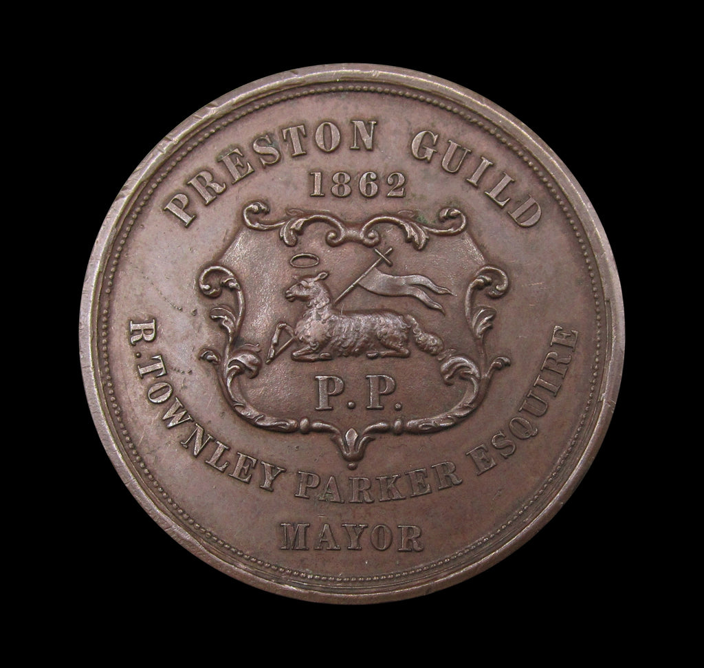 1862 Preston Guild 40mm Bronze Medal - By Moore – Coopers Coins