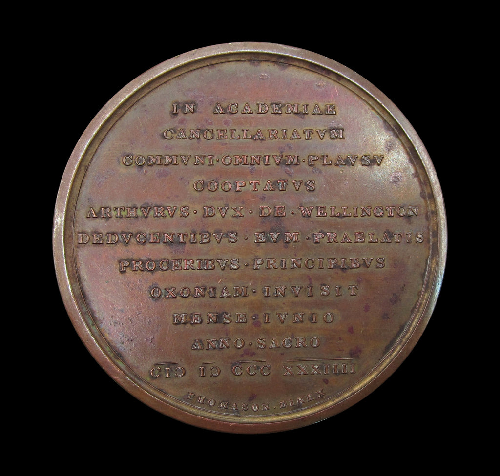 1834 Duke of Wellington Chancellor of Oxford University 55mm Medal - B ...