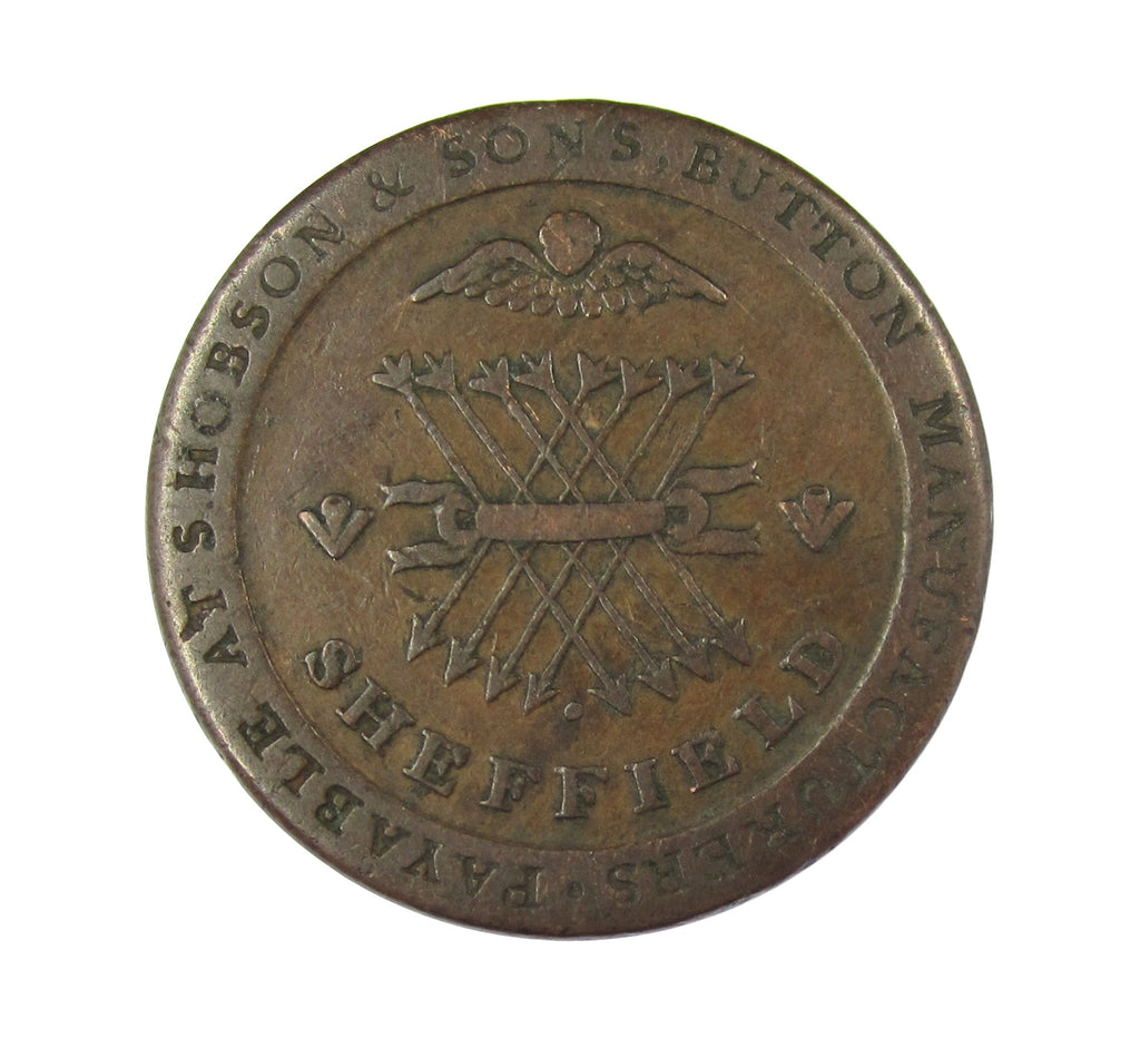 1812 Sheffield Hobson & Sons One Penny Token - Fine – Coopers Coins
