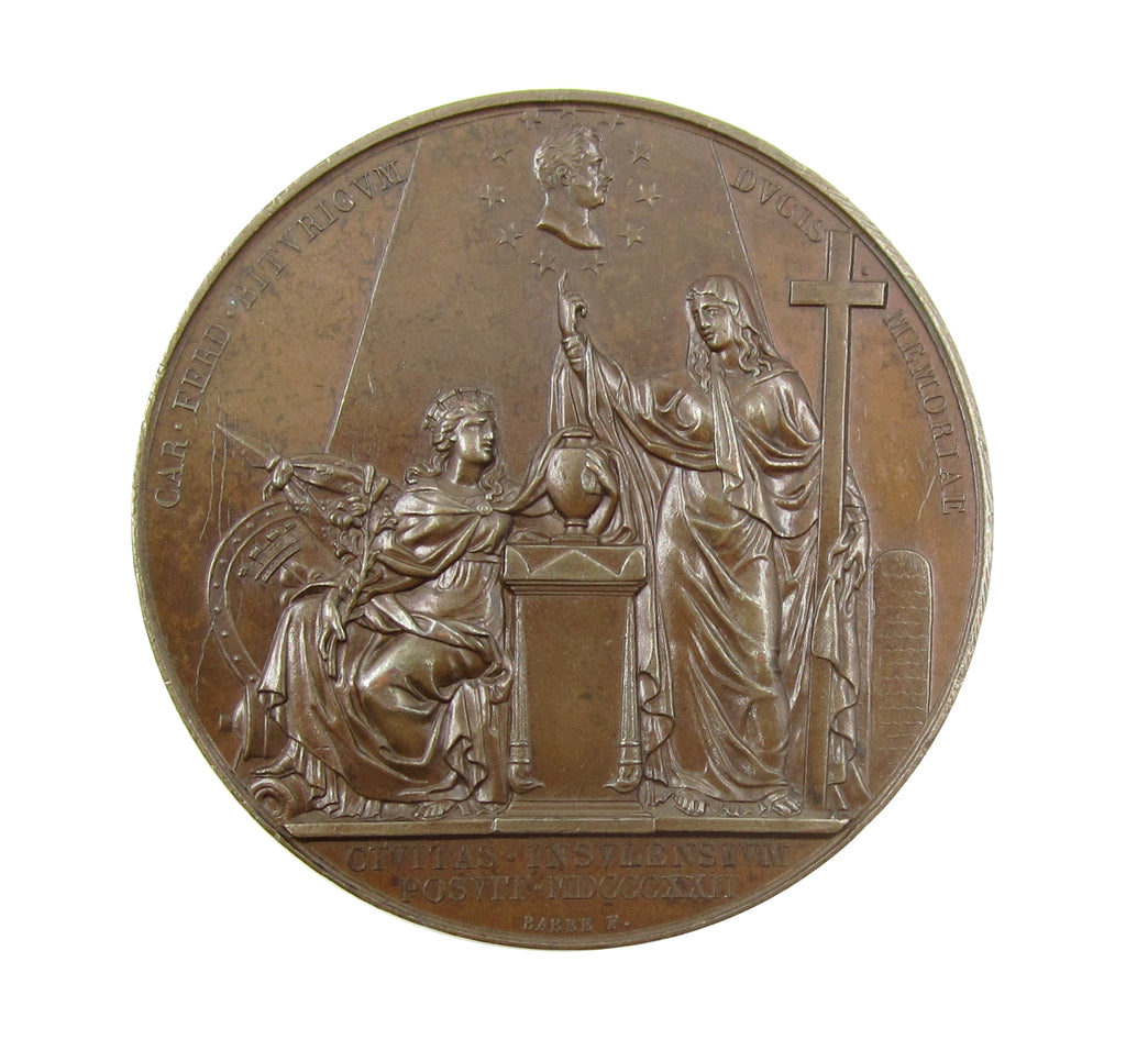 France 1822 Monument To The Duke Of Berry 51mm Medal - By Caque ...
