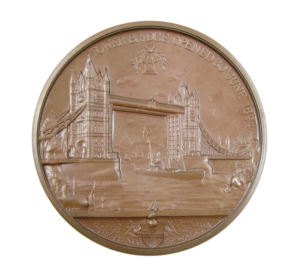 1894 Opening Of Tower Bridge 76mm Bronze Medal - By Bowcher – Coopers Coins