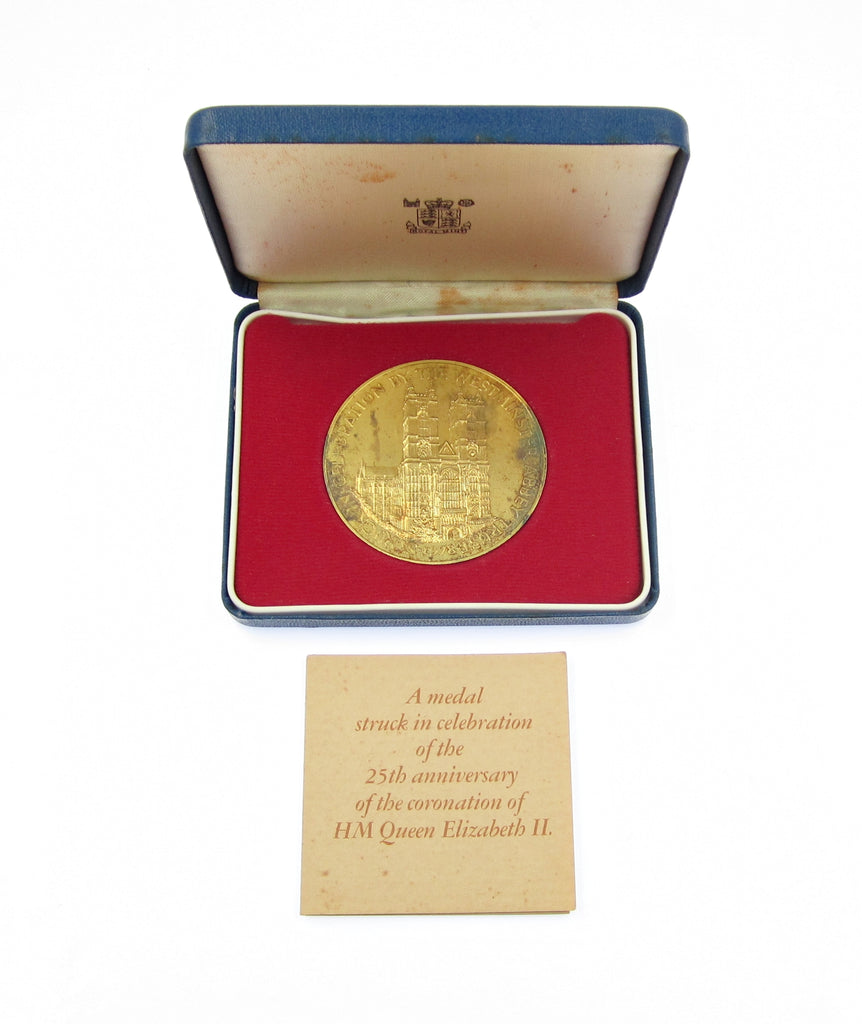 1978 Elizabeth II Coronation Anniversary 57mm Silver Medal – Coopers Coins