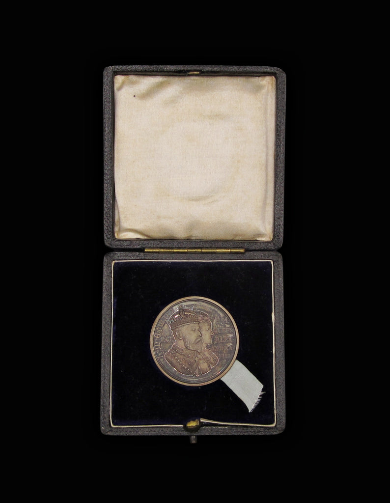 1902 Edward VII Coronation 33mm Silver Medal - By Restall – Coopers Coins
