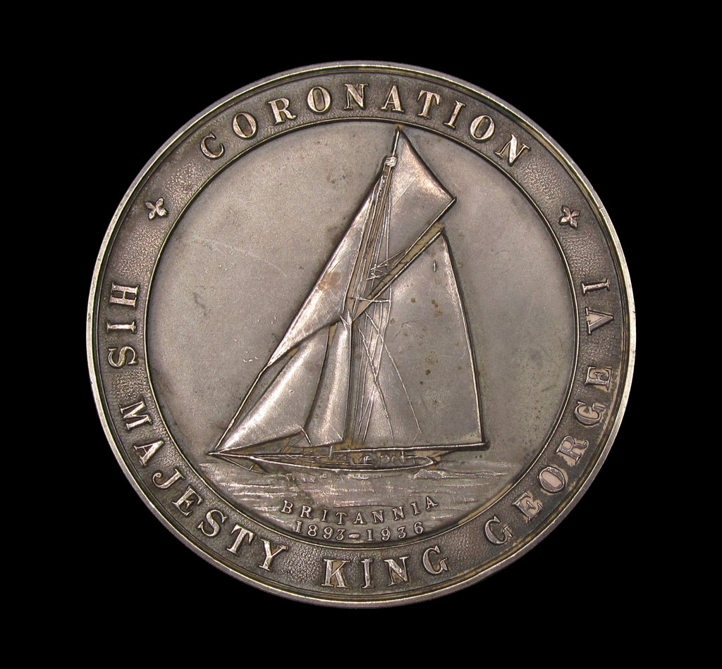 1937 George VI Coronation International Regatta Torbay 51mm Silver Med ...