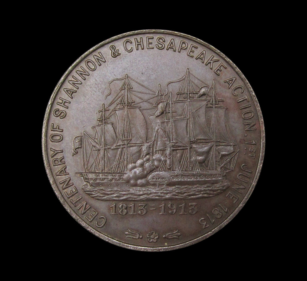 1913 Captain Philip Broke 'Shannon' & 'Chesapeake' 32mm Medal – Coopers ...