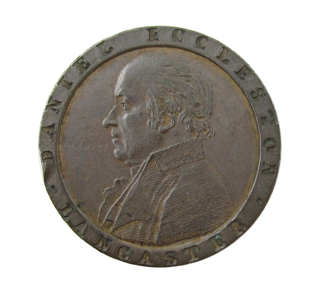 1794 Lancashire Daniel Eccleston Halfpenny Token - DH58 – Coopers Coins