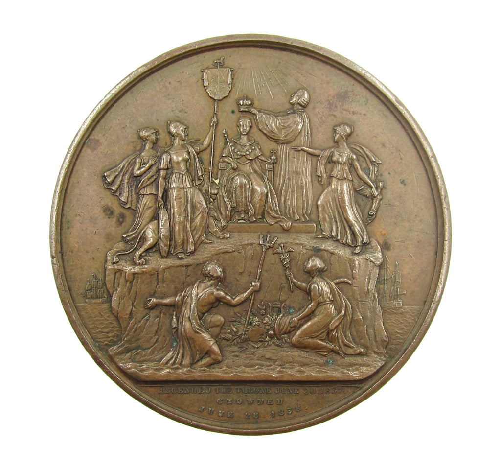 1838 Coronation Of Victoria 74mm Bronze Medal - By Collis – Coopers Coins