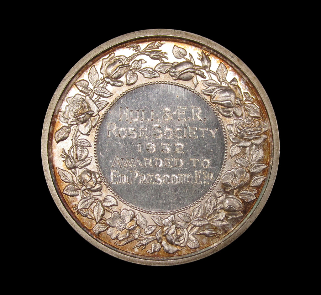 1932 National Rose Society 42mm Silver Medal – Coopers Coins