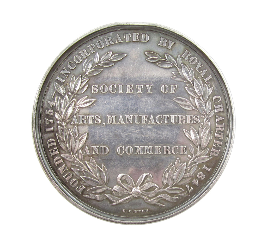 1847 Prince Albert Society Of Arts Prize Medal 56mm Silver - By Wyon ...