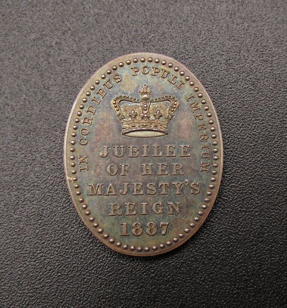 1887 Victoria Golden Jubilee Oval Silver Medal – Coopers Coins