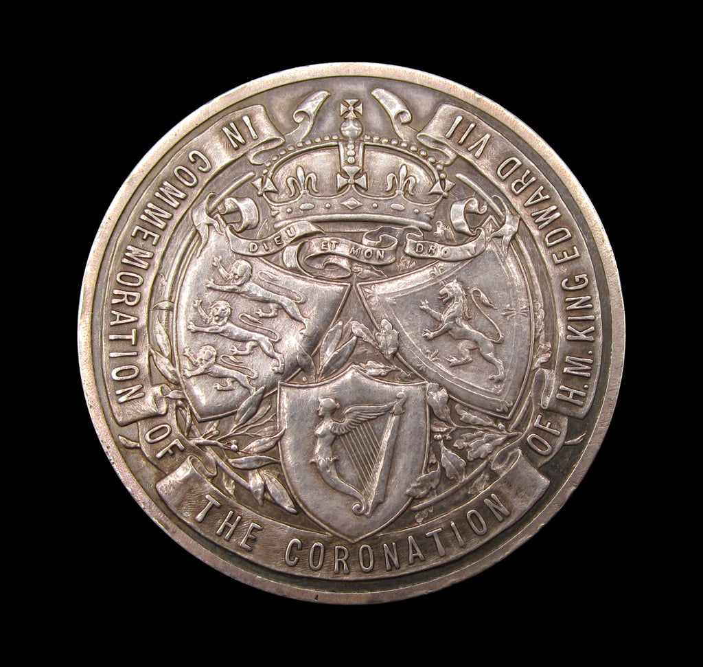 1902 Edward VII Coronation 37mm Silver Medal - By Pinches – Coopers Coins