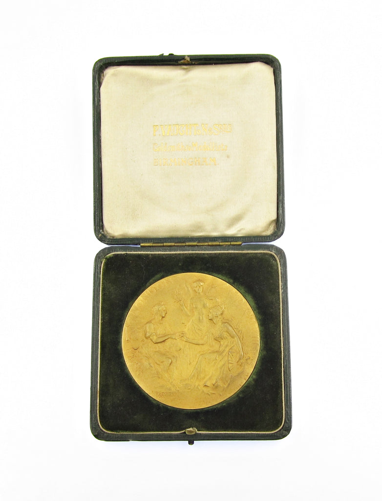 1908 Franco-British Exhibition London 63mm Gilt Medal - By Bowcher ...