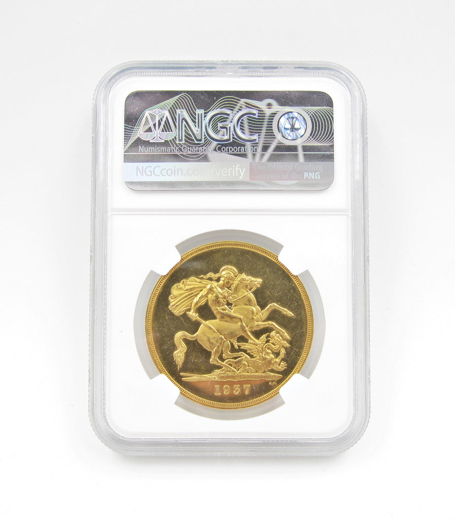 George VI 1937 Gold Proof Five Pound - NGC PF61 CAM – Coopers Coins