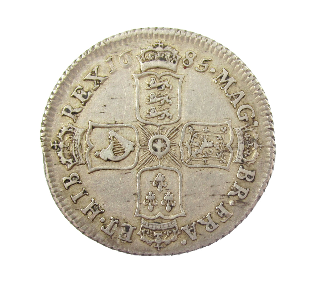 James II 1685 Shilling - GVF – Coopers Coins