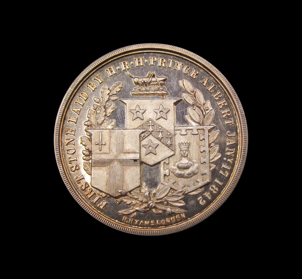 1844 Royal Exchange Opened 28mm Silver Medal - By Allen & Moore ...