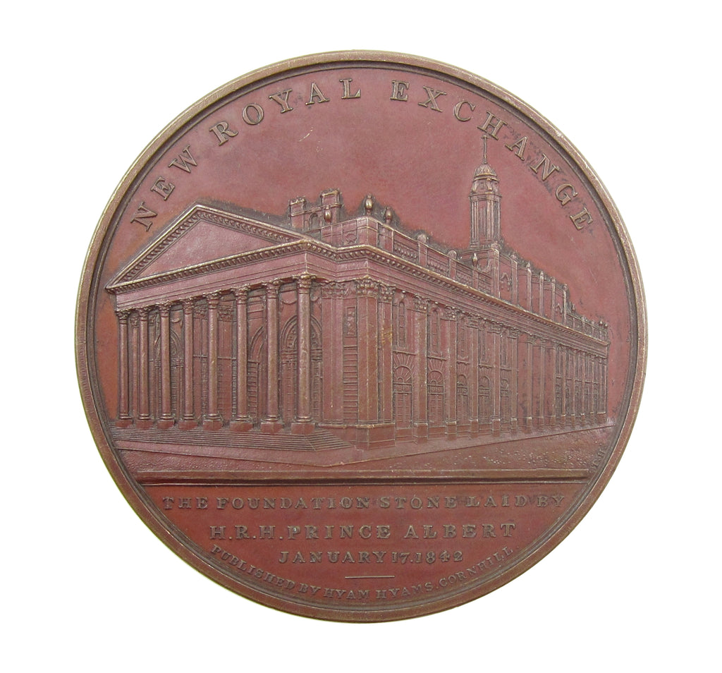 1842 Royal Exchange Stone Laying 61mm Bronze Medal - By Halliday ...