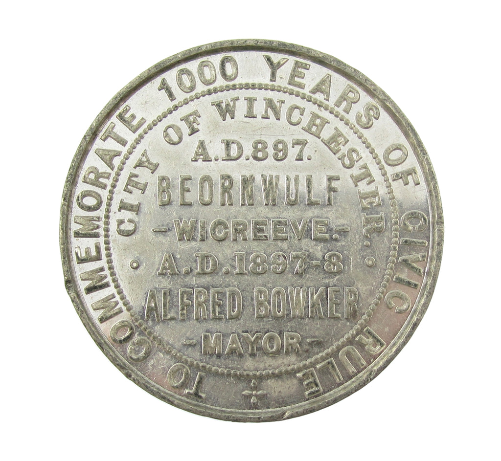 1899 1000 Years Of The City Of Winchester 45mm Medal – Coopers Coins