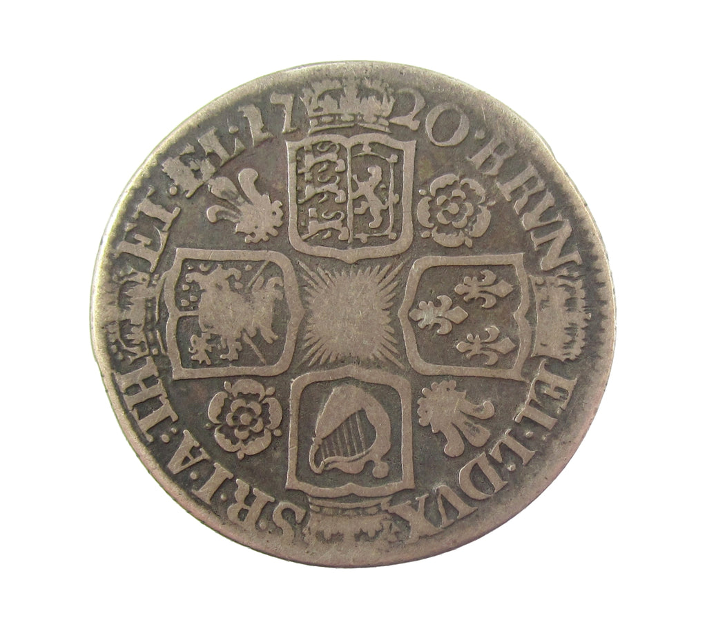 George I 1720 Shilling - Roses & Plumes - VG – Coopers Coins