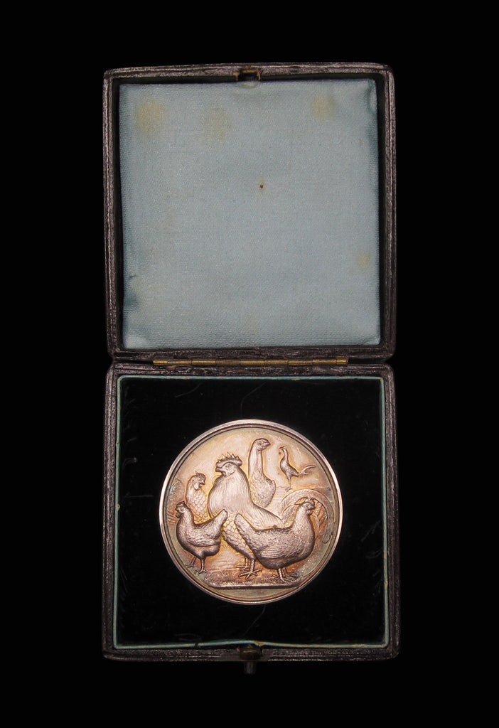 c.1900 Northampton & County Poultry Society 39mm Silver Medal - By Res ...