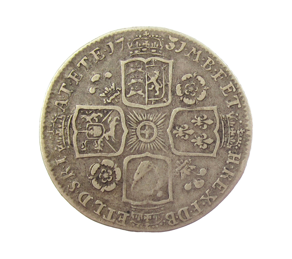 George II 1731 Shilling - Roses & Plumes - Fine – Coopers Coins