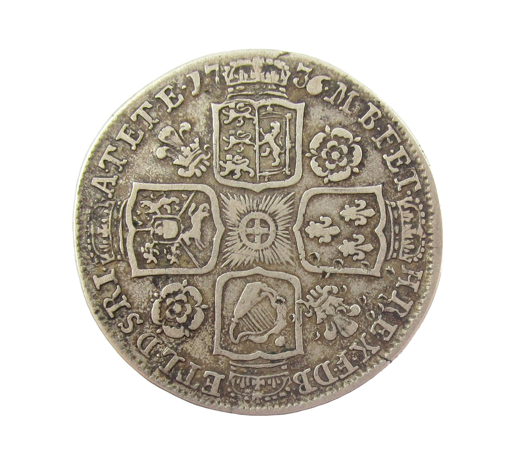 George II 1736 Shilling - Roses & Plumes - Fine – Coopers Coins