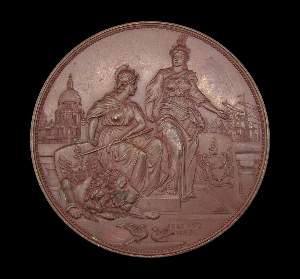 1891 Wilhelm II Visit To London 80mm Bronze Medal Pair - In Double Cas ...