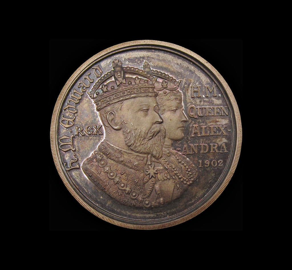 1902 Edward VII Coronation 33mm Silver Medal - By Restall – Coopers Coins