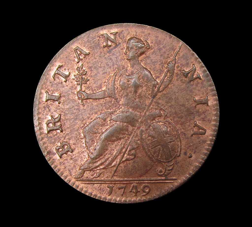 George II 1749 Halfpenny - EF – Coopers Coins