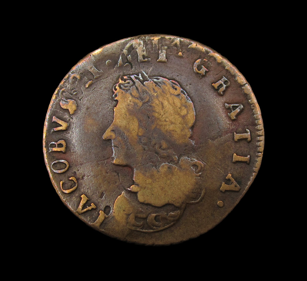Ireland James II 1691 Limerick Halfpenny - Clear Overstrike – Coopers Coins