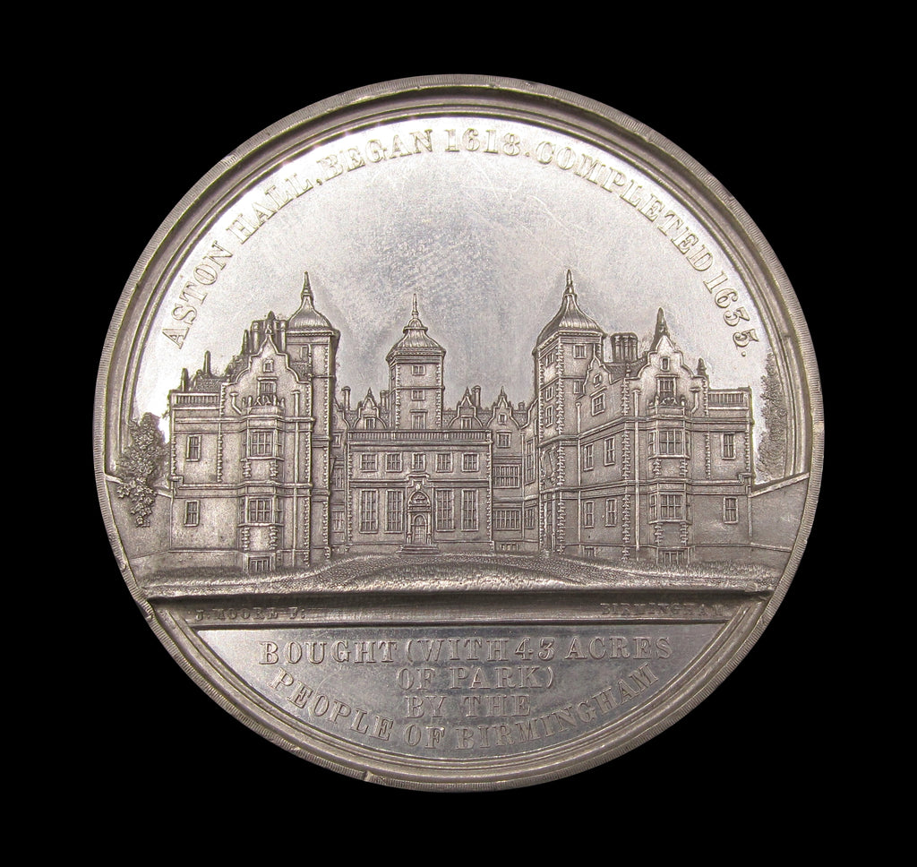 1858 Inauguration Of Aston Hall 56mm Medal - By Moore – Coopers Coins