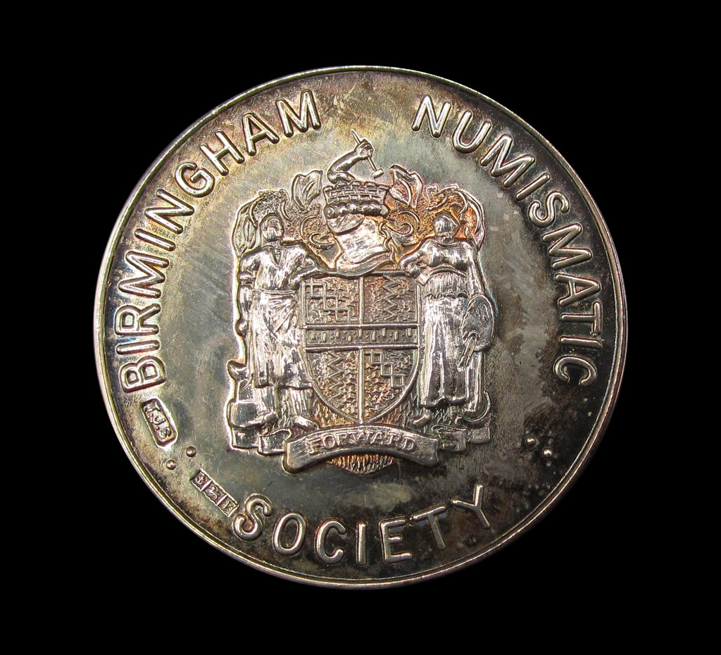 1971 Birmingham Numismatic Society Bronze & Silver Medal Pair - Cased ...