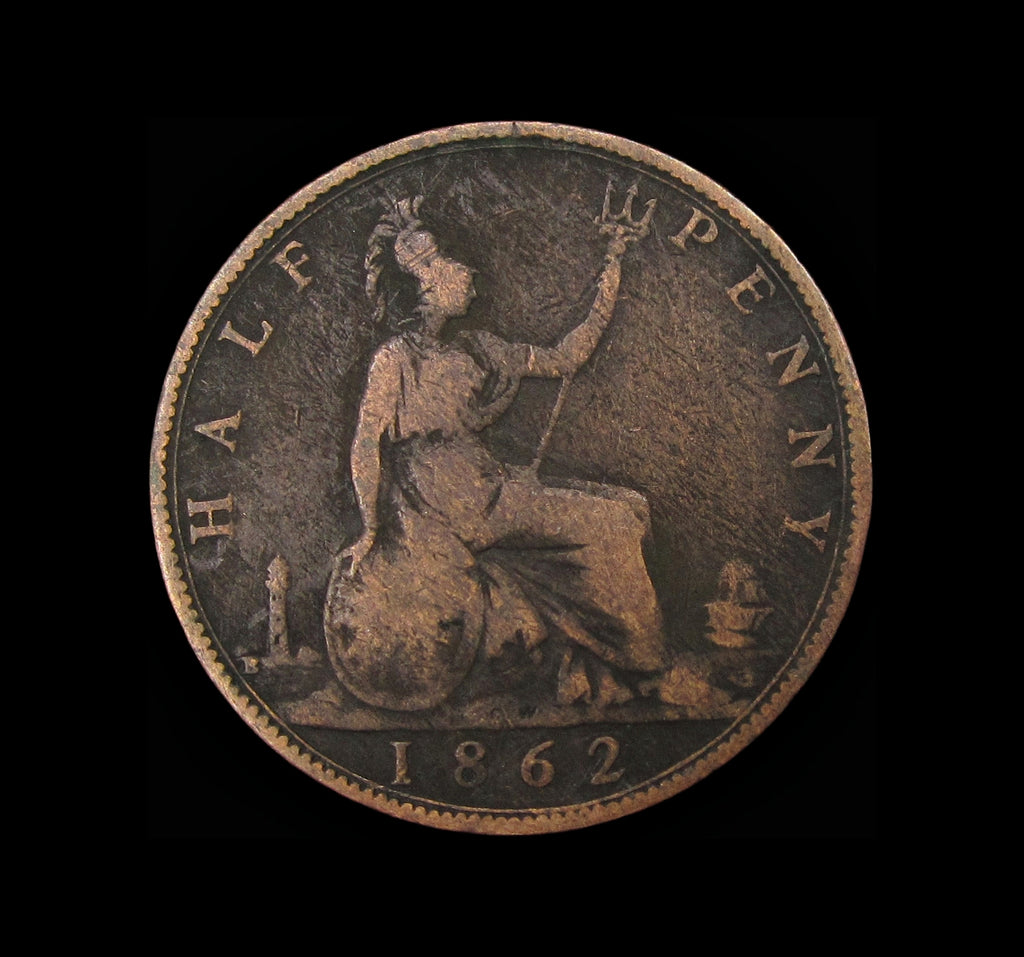 Victoria 1862 Halfpenny - Die Letter B - Fine – Coopers Coins