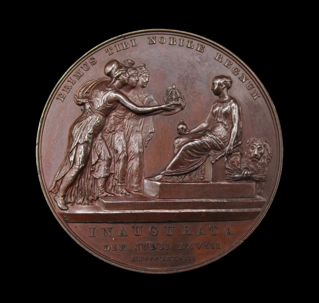 1838 Victoria Coronation 37mm Bronze Medal - By Pistrucci – Coopers Coins