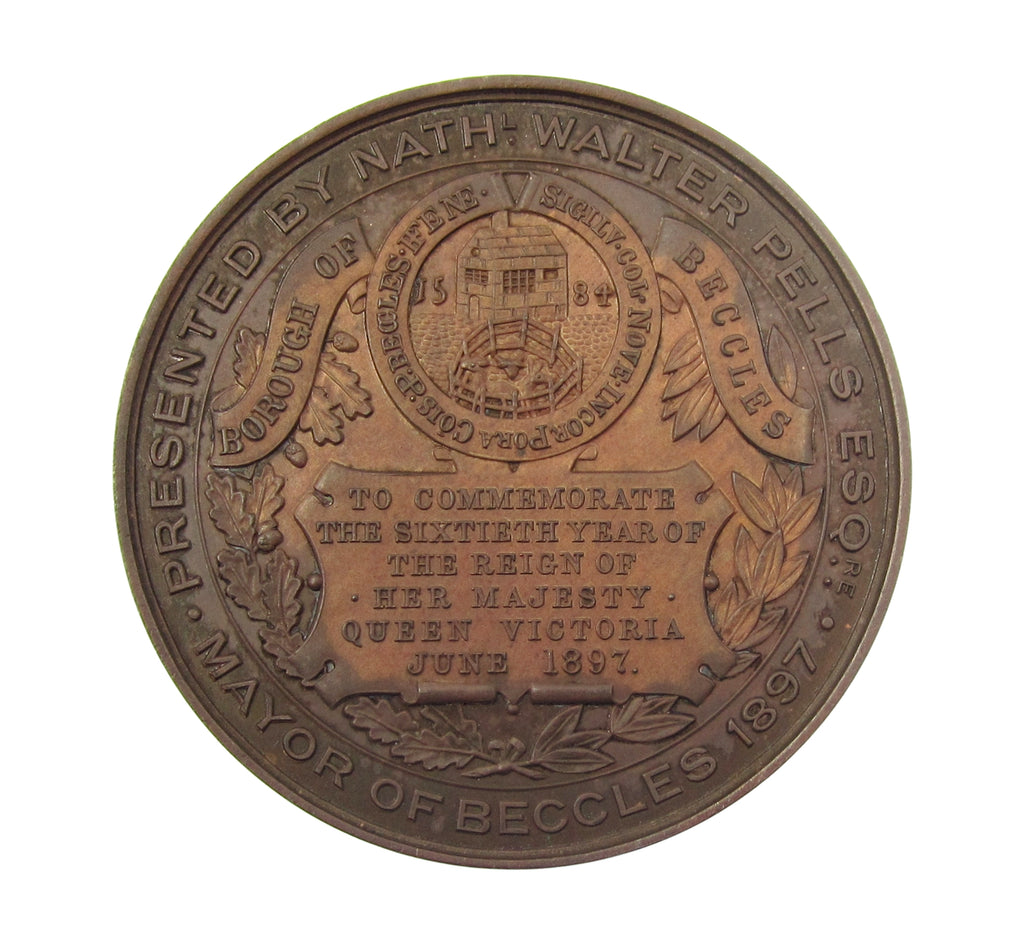1897 Diamond Jubilee Mayor Of Beccles 45mm Medal - Cased – Coopers Coins