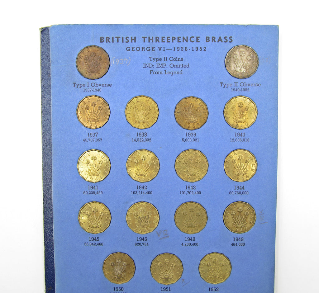1937-1967 Complete Run Brass Threepences In Whitman Folder - UNC ...