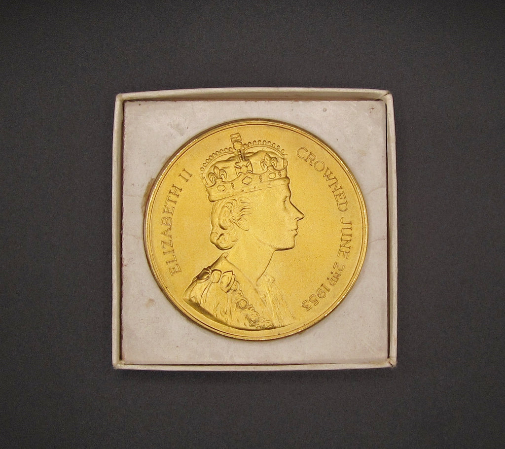 1953 Elizabeth II Coronation 57mm Gilt Bronze Medal - By Spink & Son ...