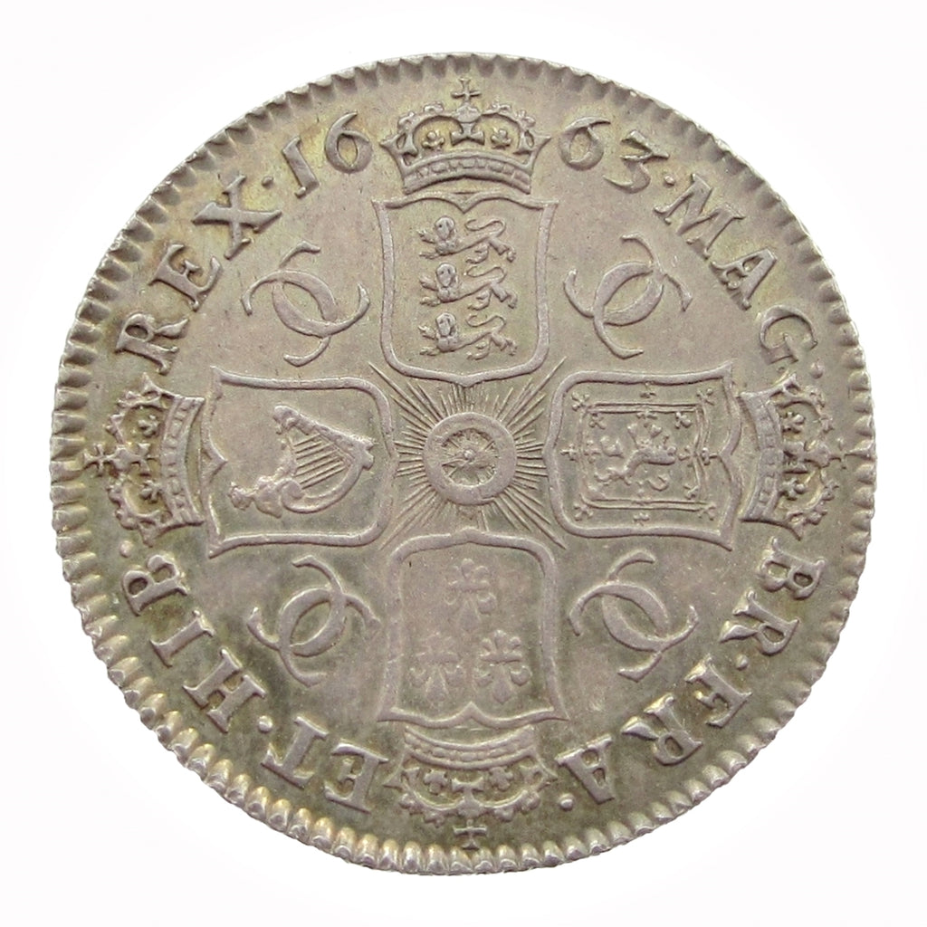 Charles II 1663 Shilling - EF – Coopers Coins