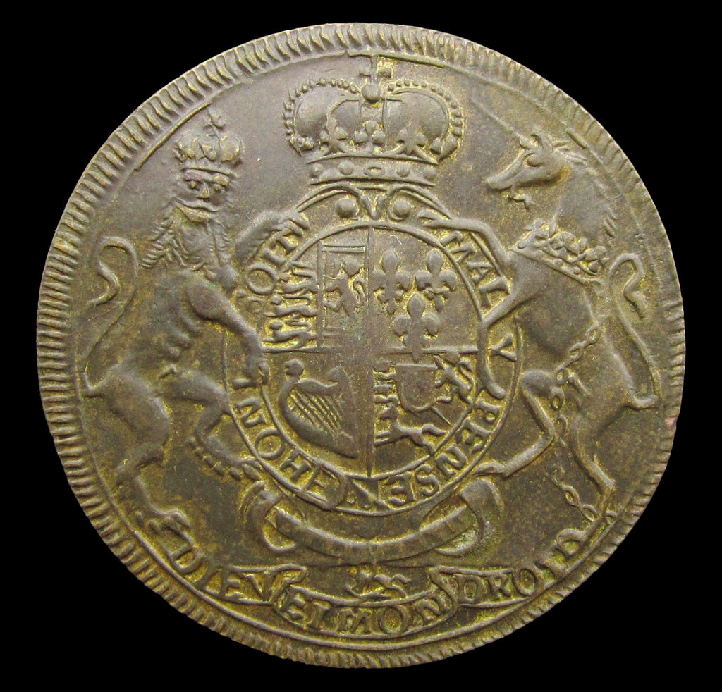 1714 George I Coronation 25mm Bronze Medalet – Coopers Coins