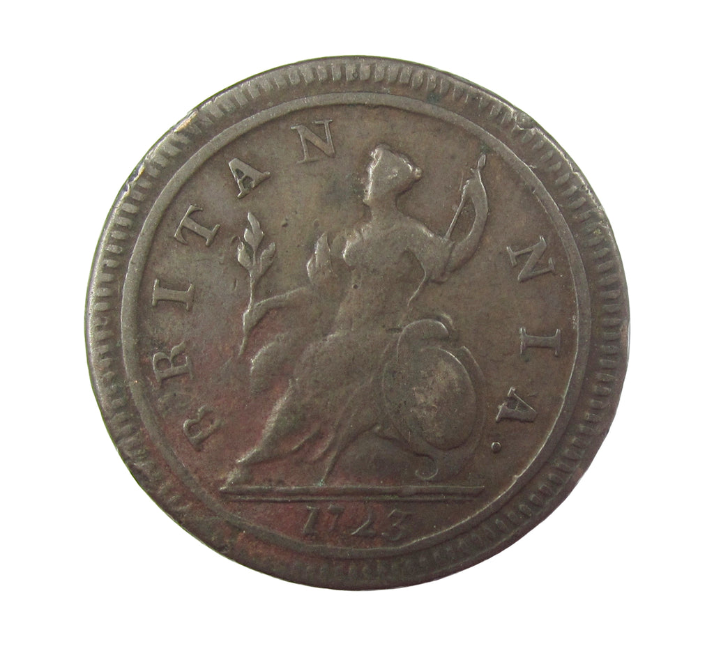 George I 1723 Halfpenny - Fine – Coopers Coins
