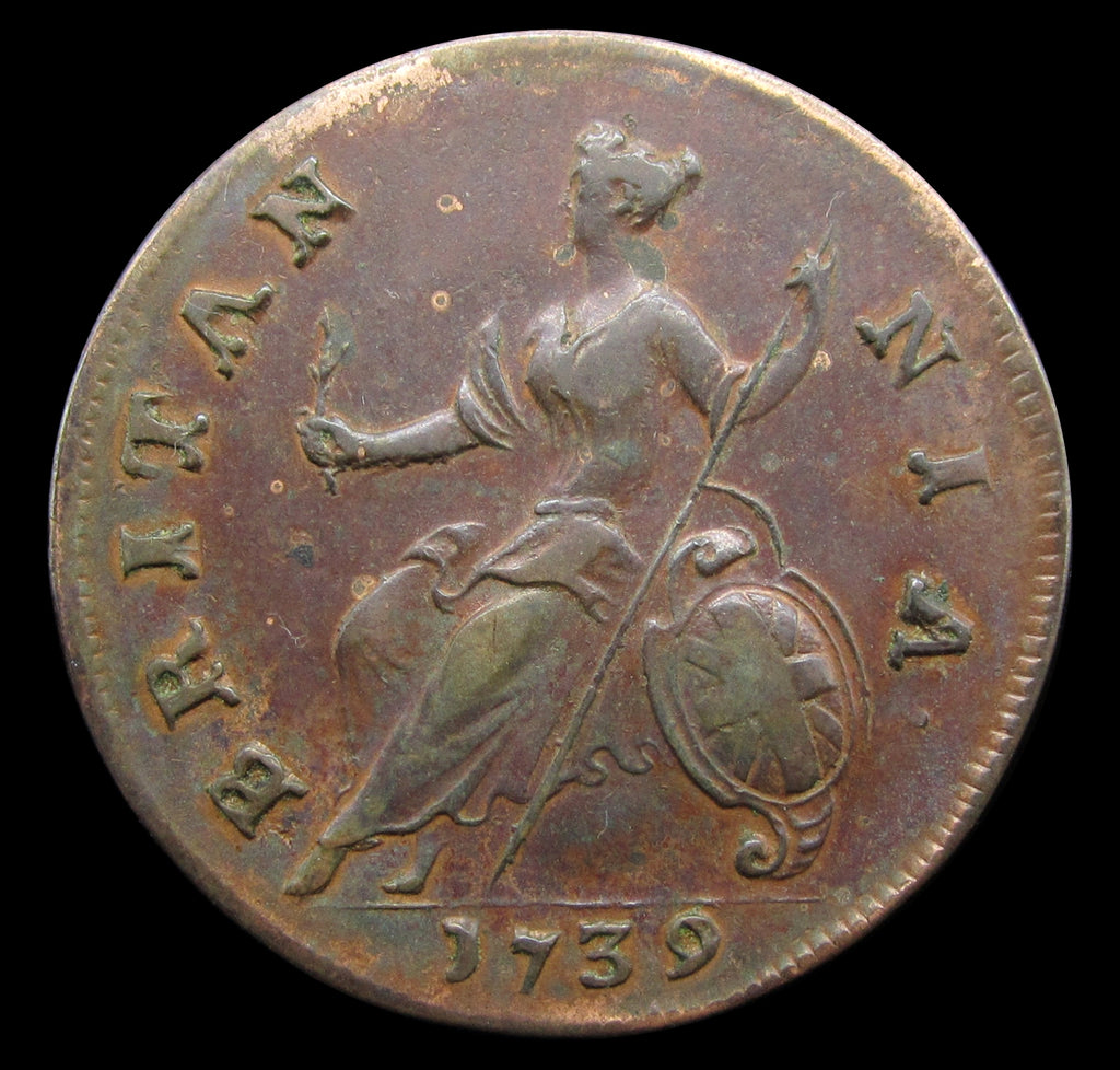 George II 1739 Halfpenny - VF – Coopers Coins