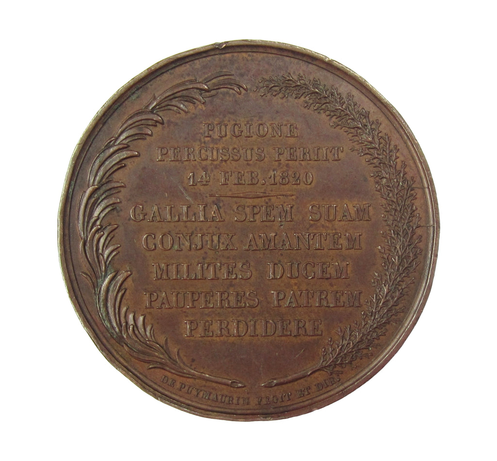 France 1820 Charles Ferdinand 41mm Medal - By Gayrard – Coopers Coins