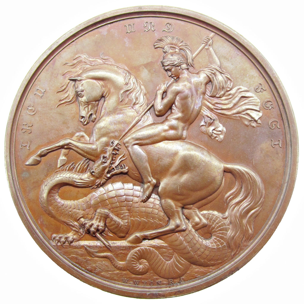 1845 Prince Albert George & Dragon 56mm Bronze Medal – Coopers Coins