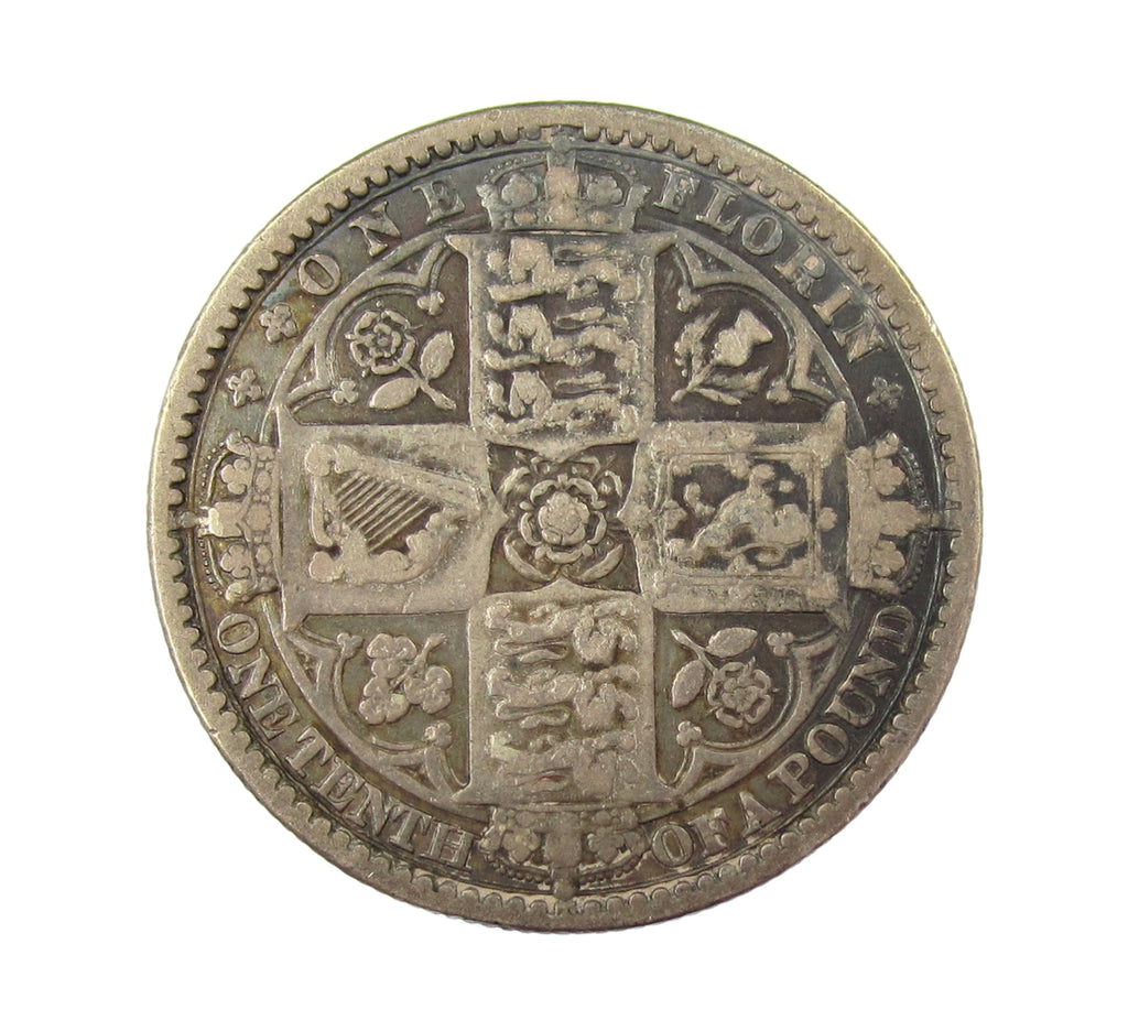 Victoria 1849 Godless Florin - Fine – Coopers Coins