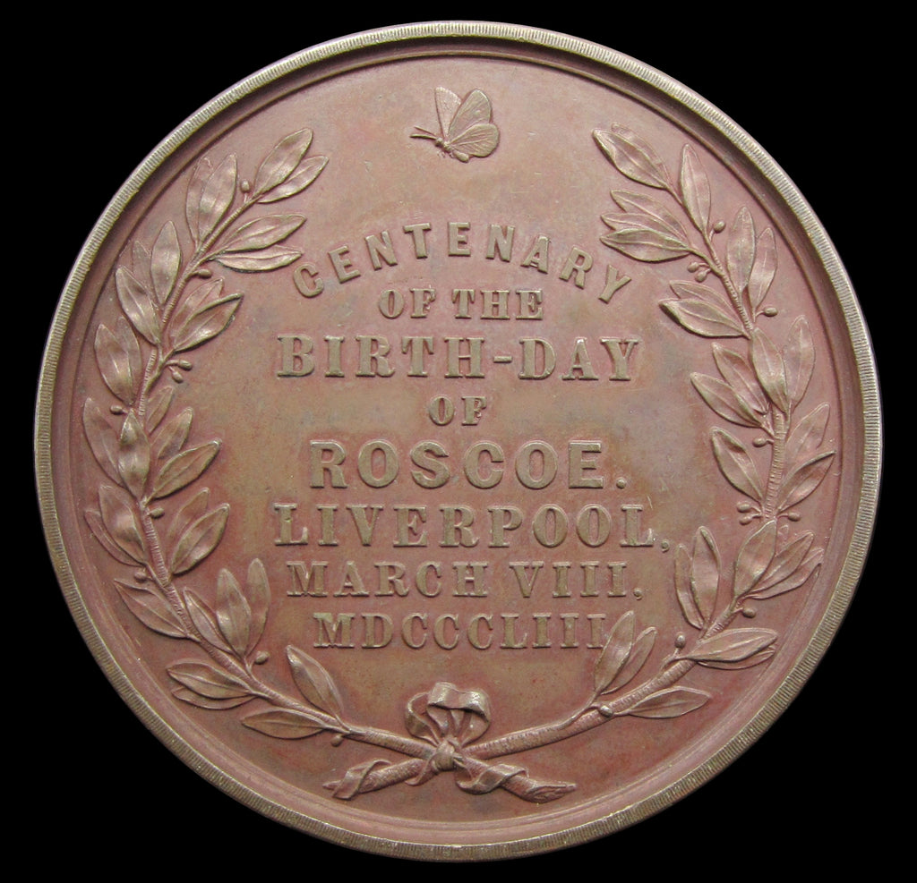 1853 Centenary Of The Birth Of William Roscoe 46mm Medal – Coopers Coins