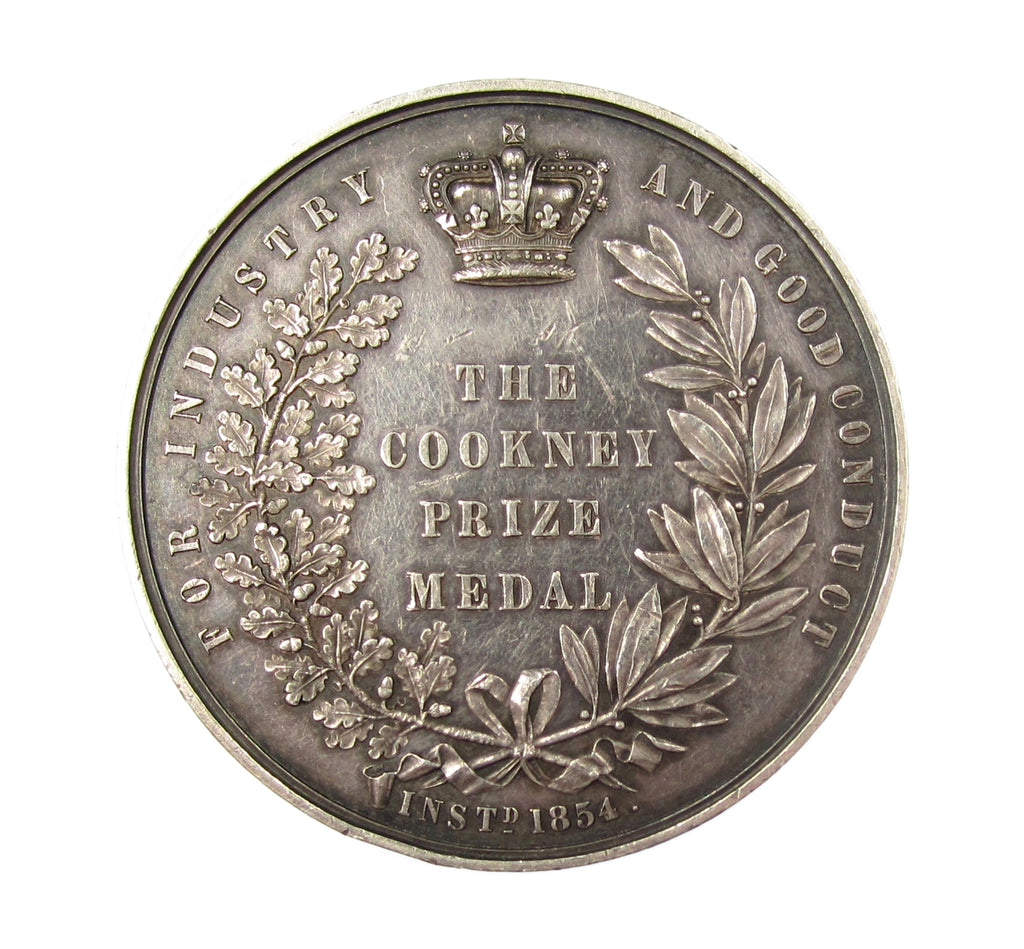 1854 Royal Naval School New Cross 45mm 'Cookney' Silver Prize Medal ...