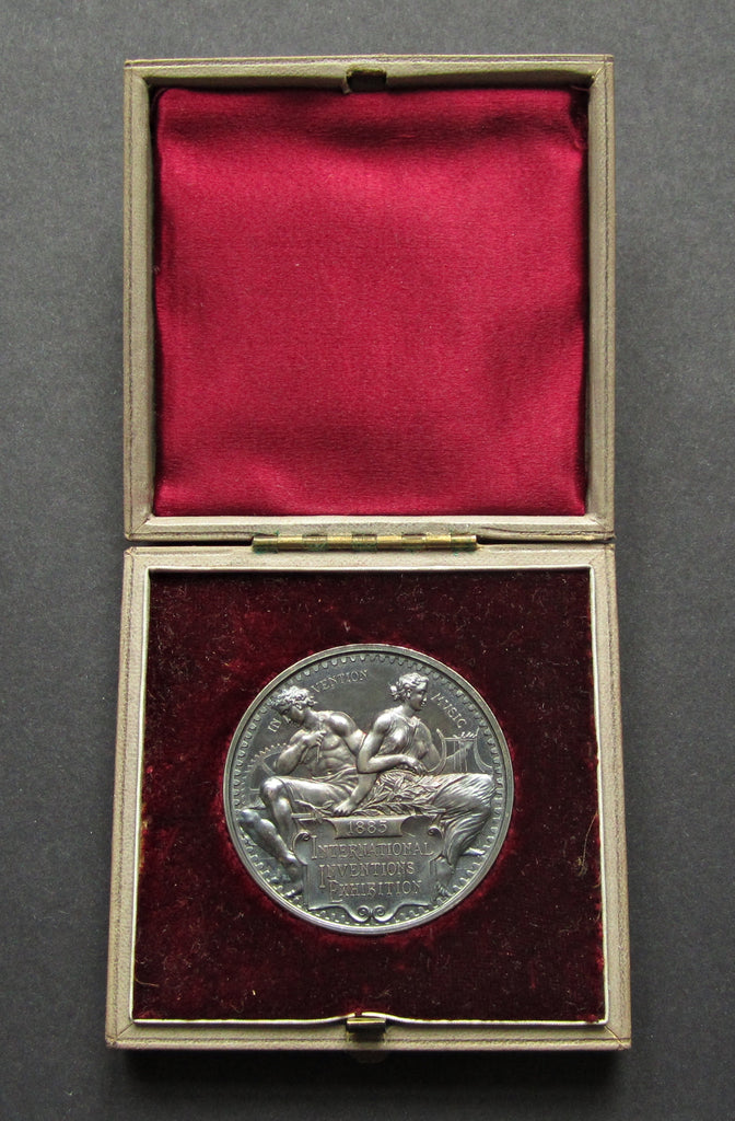 1885 International Inventions Exhibition 45mm Silver Cased Medal - By ...